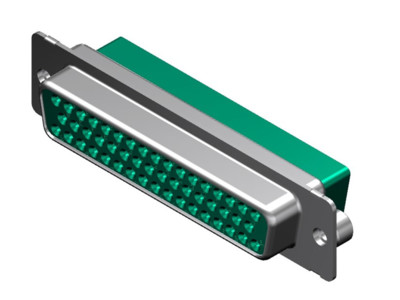 FCT Standard-Density D-Sub Crimp Housing, Female, Shell without Dimples, 4.10mm M3 Clinch Nut, 50 Circuits, Green Front and Rear Insulator, Crimp Contacts Included for sale