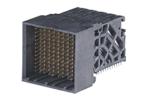 Impact 100 Ohm 4 Pair RAM Right-Angle Header, Left Guided, Open Endwall, 10 Columns, 120 Circuits, Pin Length 4.90mm, Plated Through Hole Dimension 0.39mm, Lead-Free