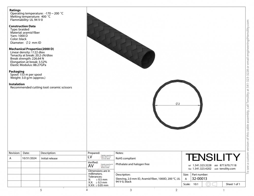 Tensility International 32-00013 product drawing