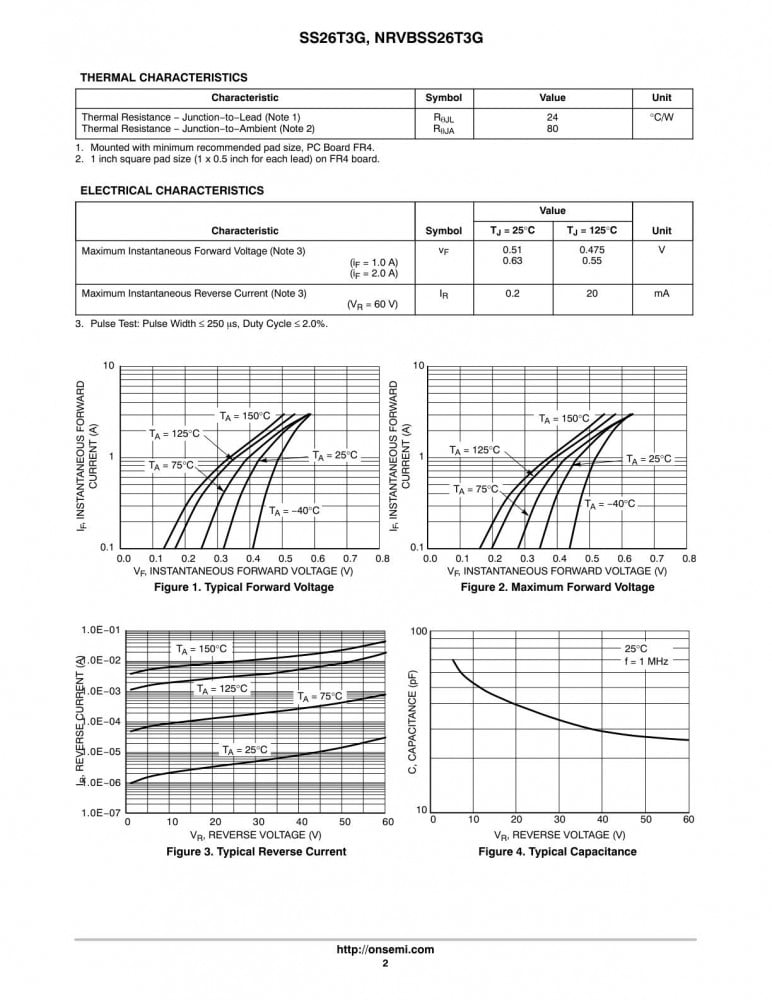 SS26T3G datasheet page 2