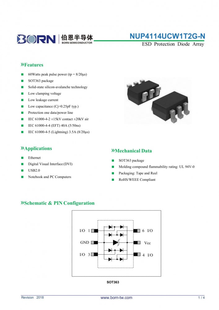 NUP4114UCW1T2G-N datasheet page 1