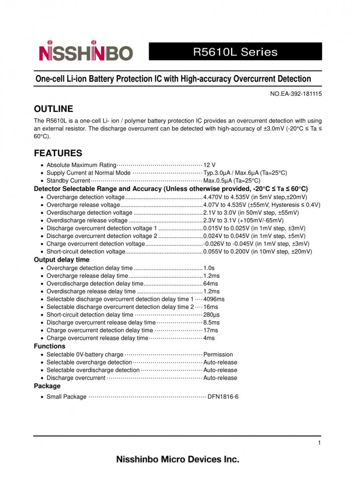 R5610L technical document page 1
