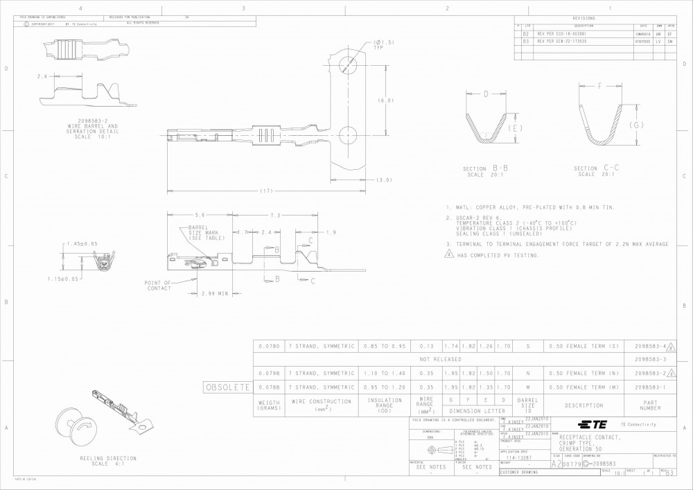 TE Connectivity 2098583-2 technical drawing page