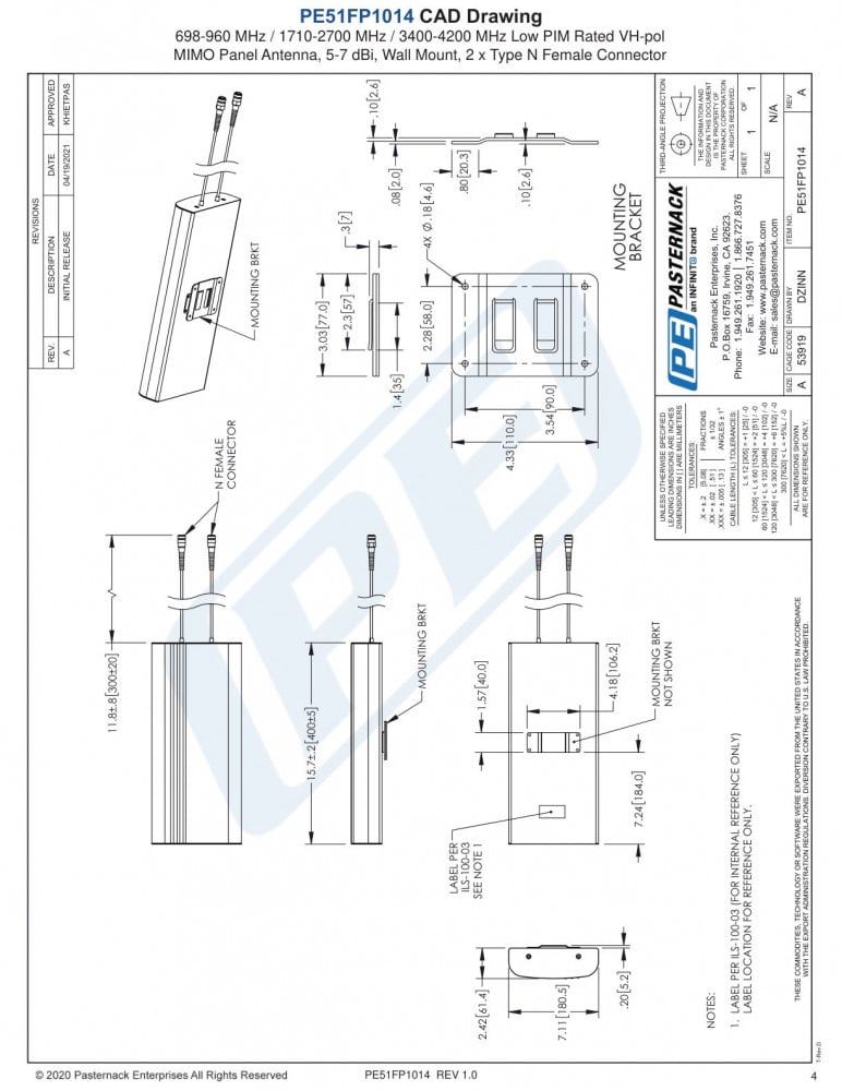 PE51FP1014 technical document page 4