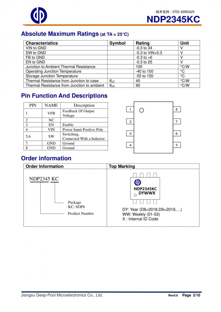NDP2345KC datasheet page 2