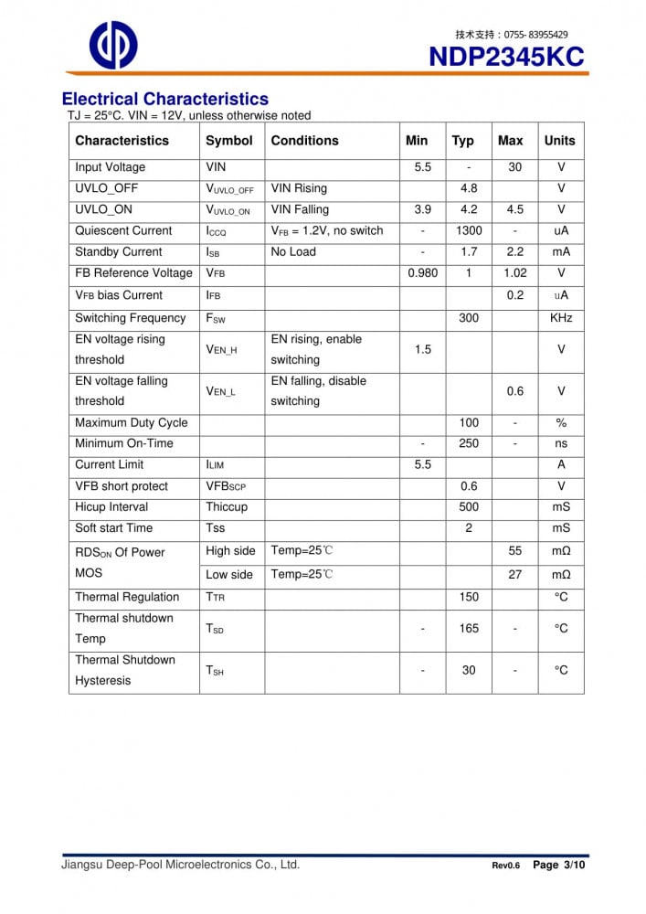 NDP2345KC datasheet page 3