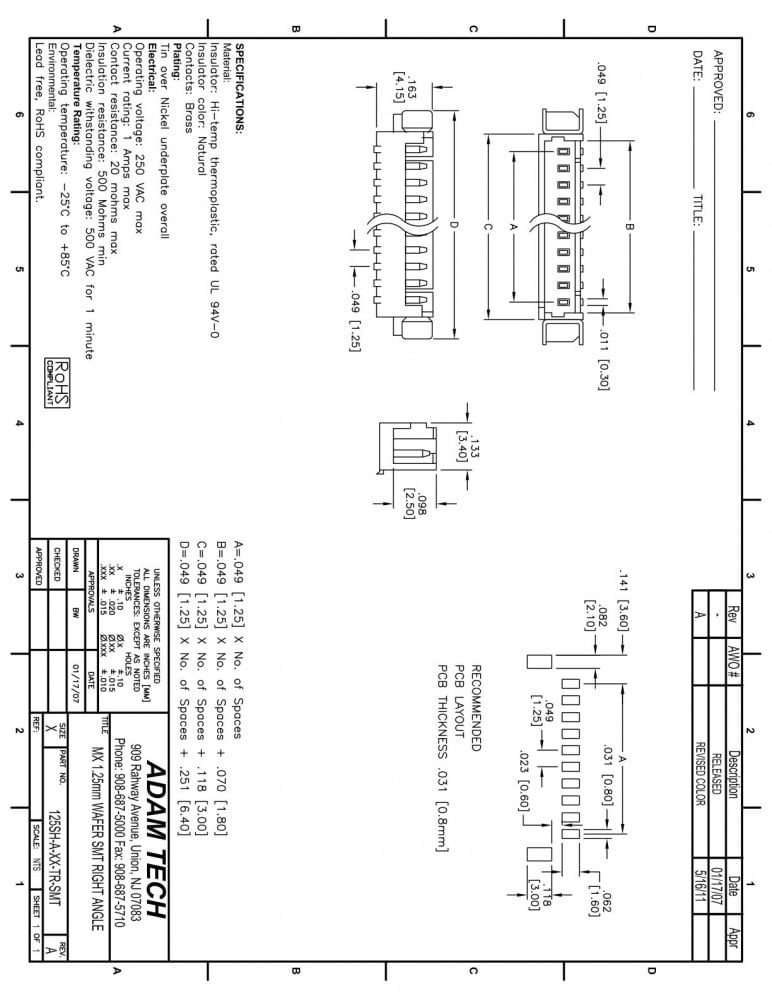 125SH-A-04-TR-SMT technical drawing