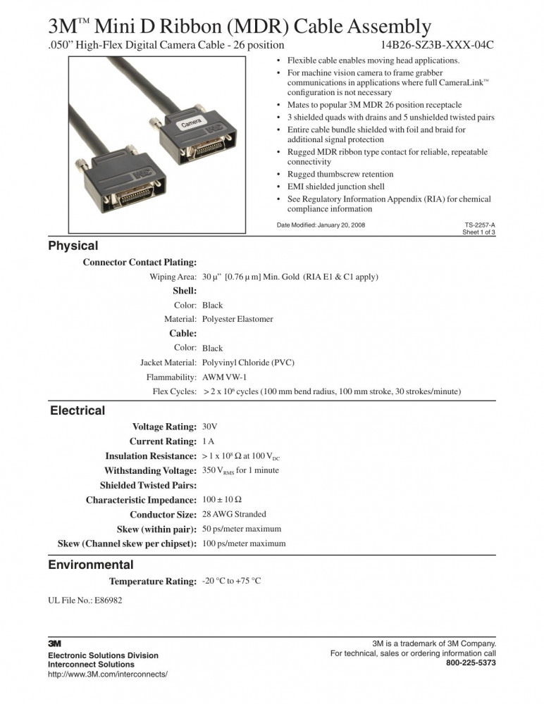 3M TS-2257 technical document page 1