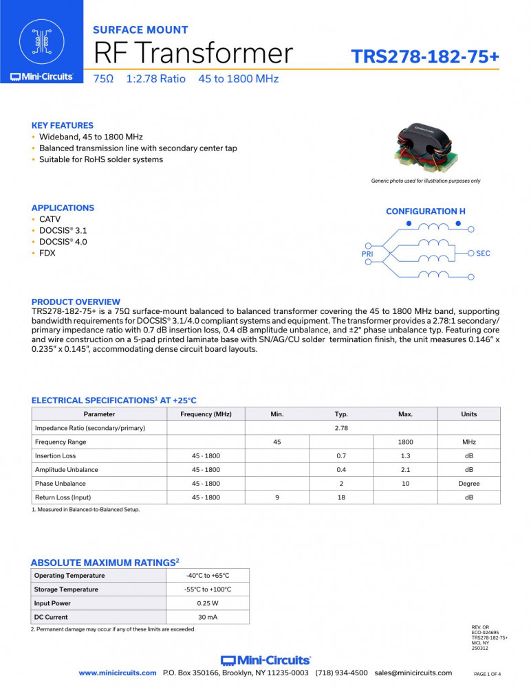 TRS278-182-75+ technical document page 1