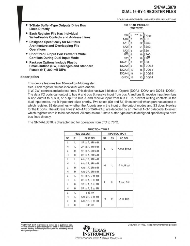 74AS870NT datasheet page 2