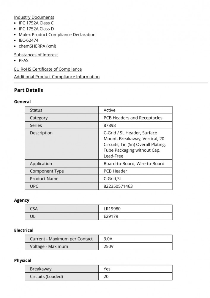 MOLEX 878982026 technical document image, page 2