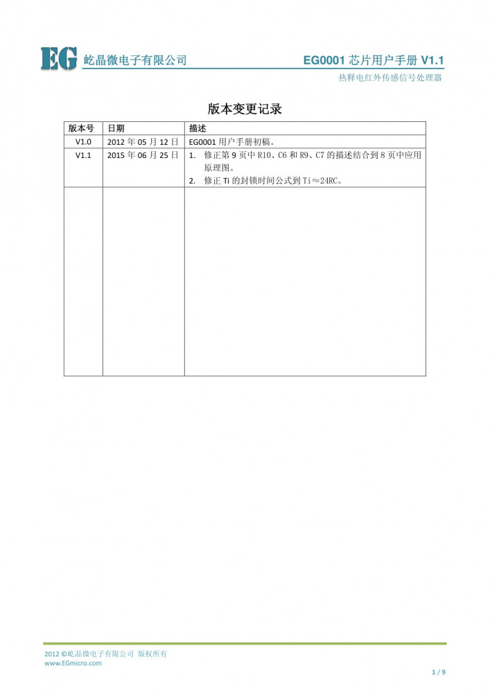 EG0001 datasheet page 2