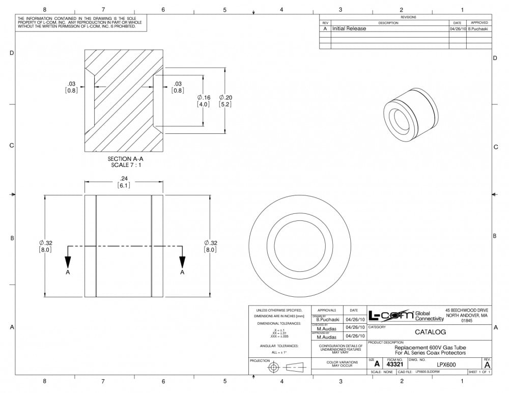 LPX600 technical document page 1