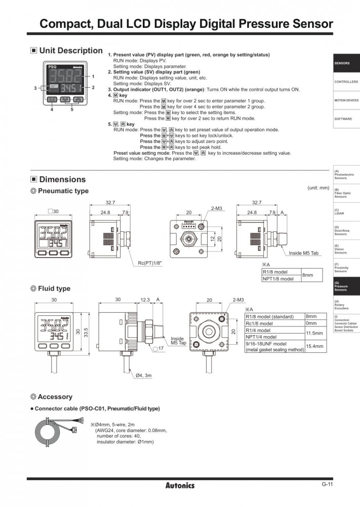 Autonics PSQ technical document page 3
