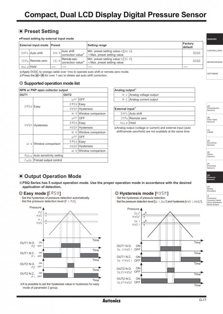 Autonics PSQ technical document page 9