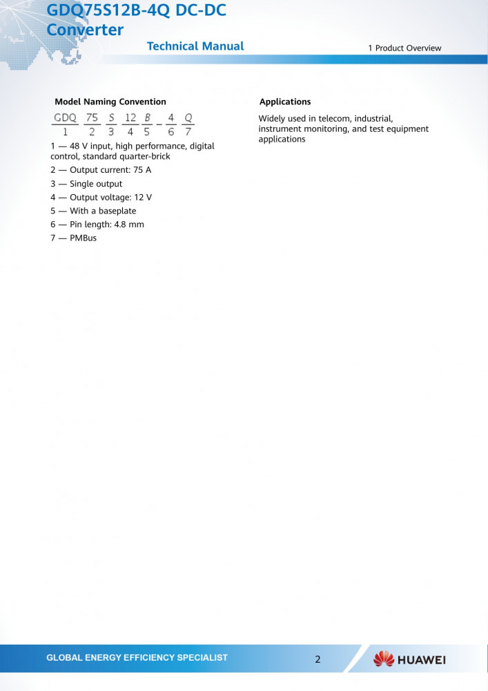 GDQ75S12B-4Q technical manual page 7