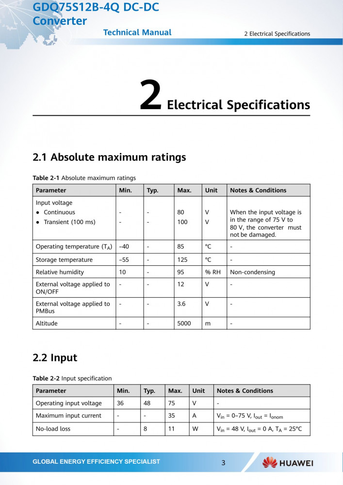 GDQ75S12B-4Q technical manual page 8