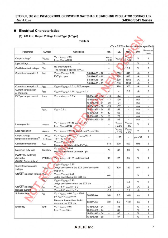 S-8340/8341 datasheet page 7