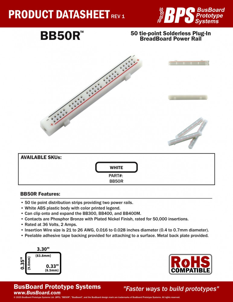 BB50R technical document, page 1