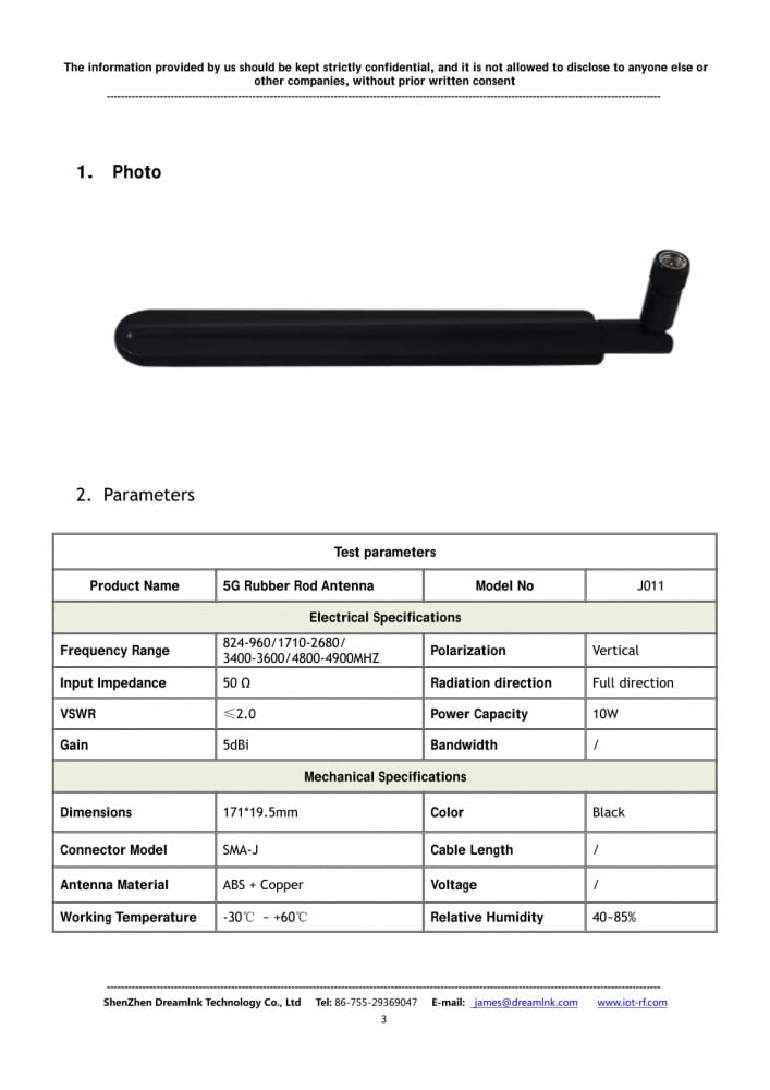 J011-5G technical document page 3
