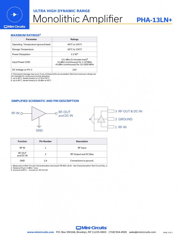 PHA-13LN+ datasheet page 3