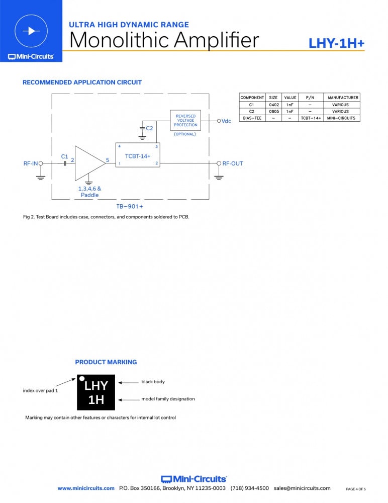 LHY-1H+ datasheet page 4