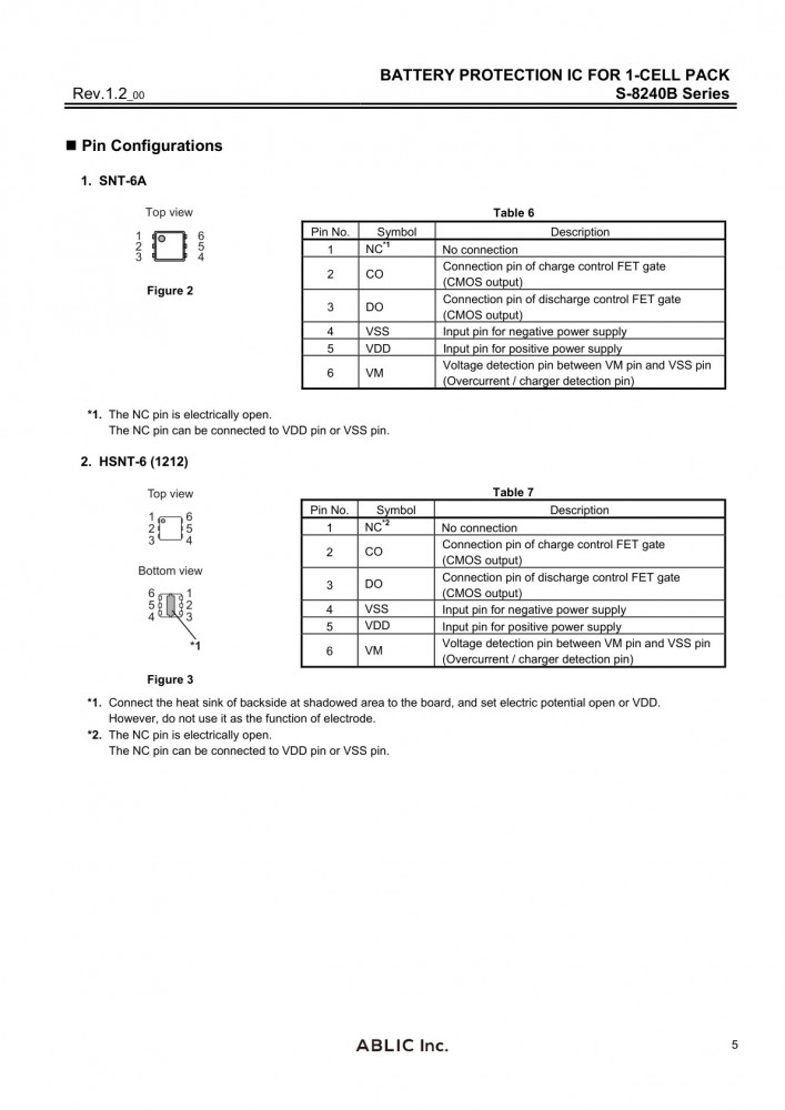 S-8240B datasheet page 5