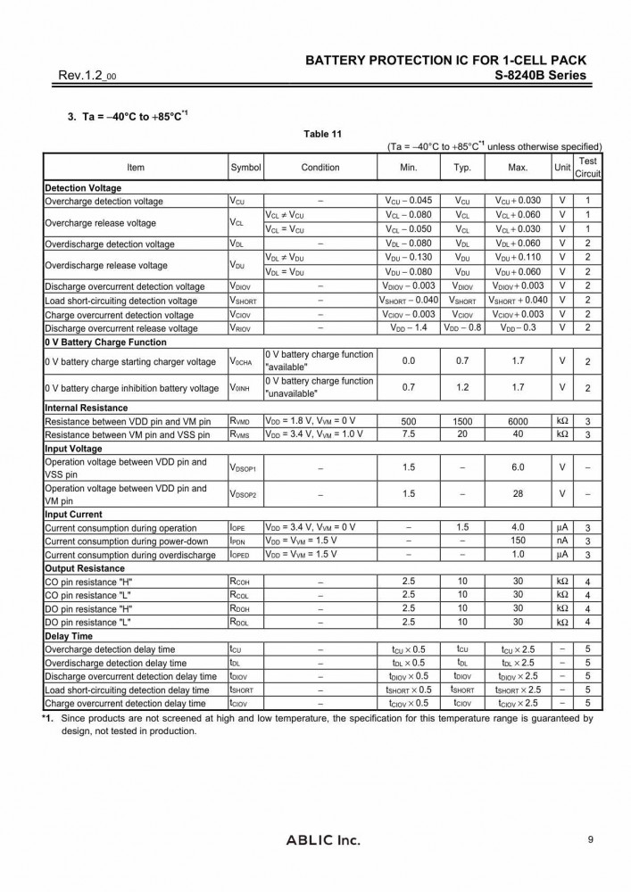 S-8240B datasheet page 9