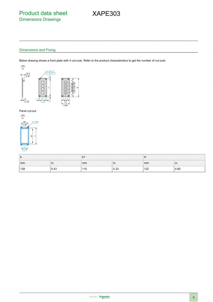 XAPE303 technical documentation page 3