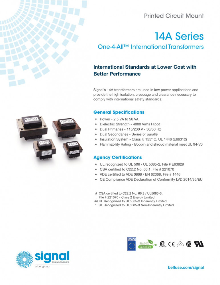 14A Series datasheet page 1