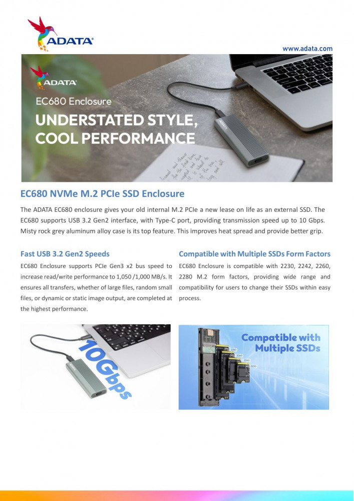 ADATA EC680 product documentation, page 1