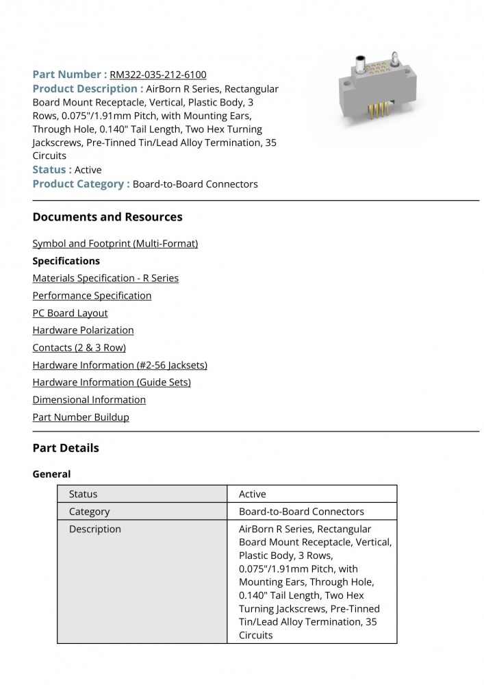 RM322-035-212-6100 technical document page 1