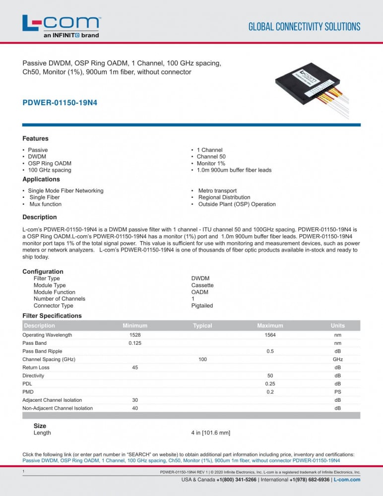 PDWER-01150-19N4 datasheet page 1