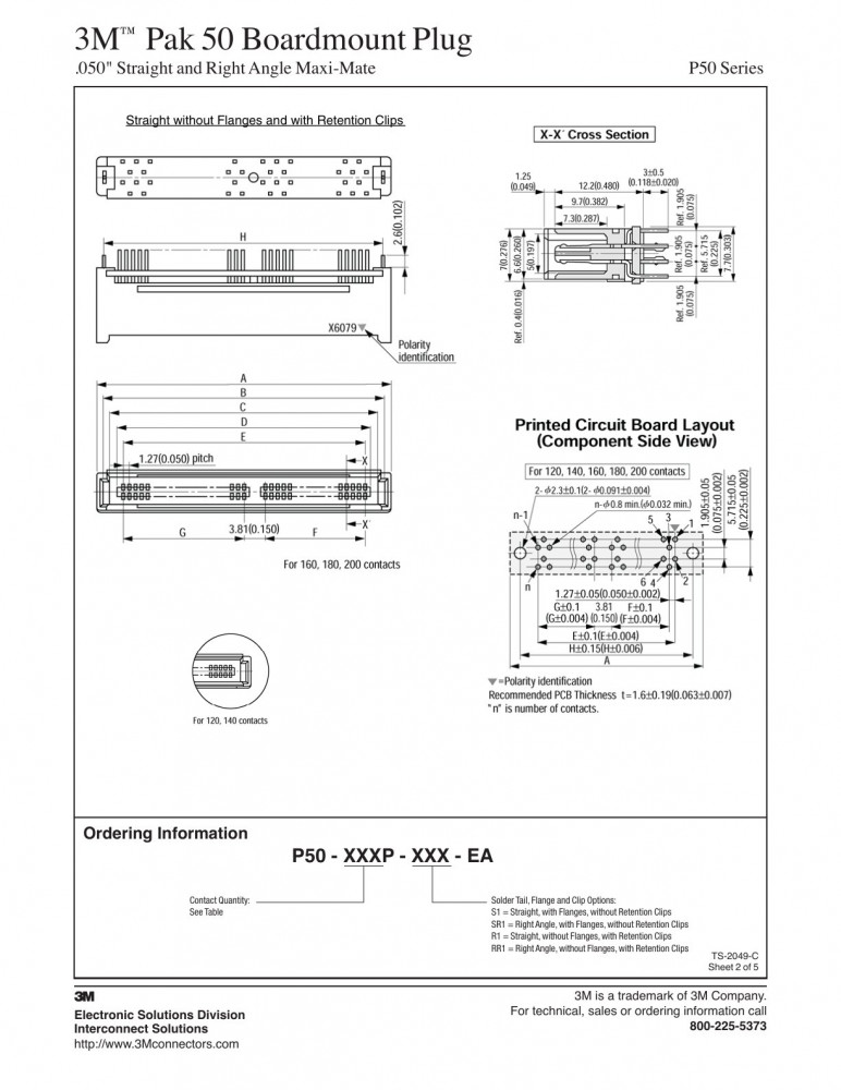 3M P50-050P-RR1-EA technical document page 2