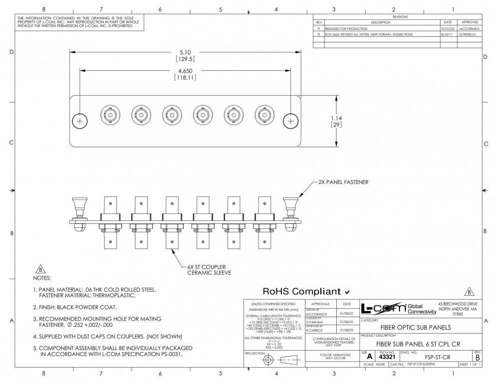 L-com FSP-ST-CR technical document