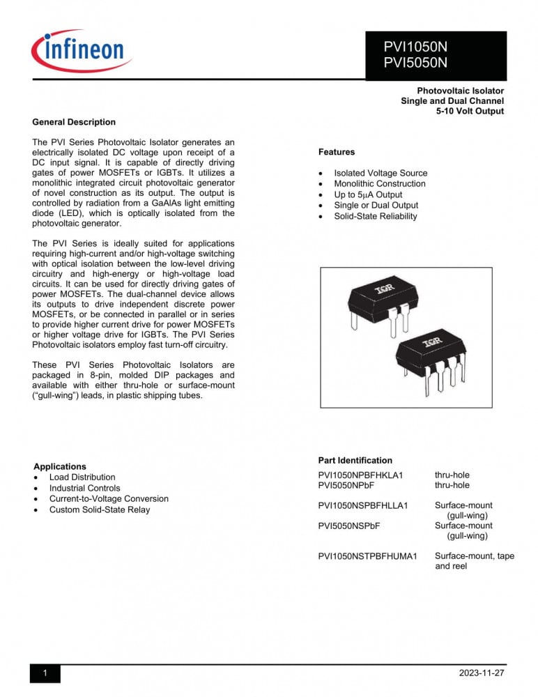 PVI1050NPBF datasheet page 1
