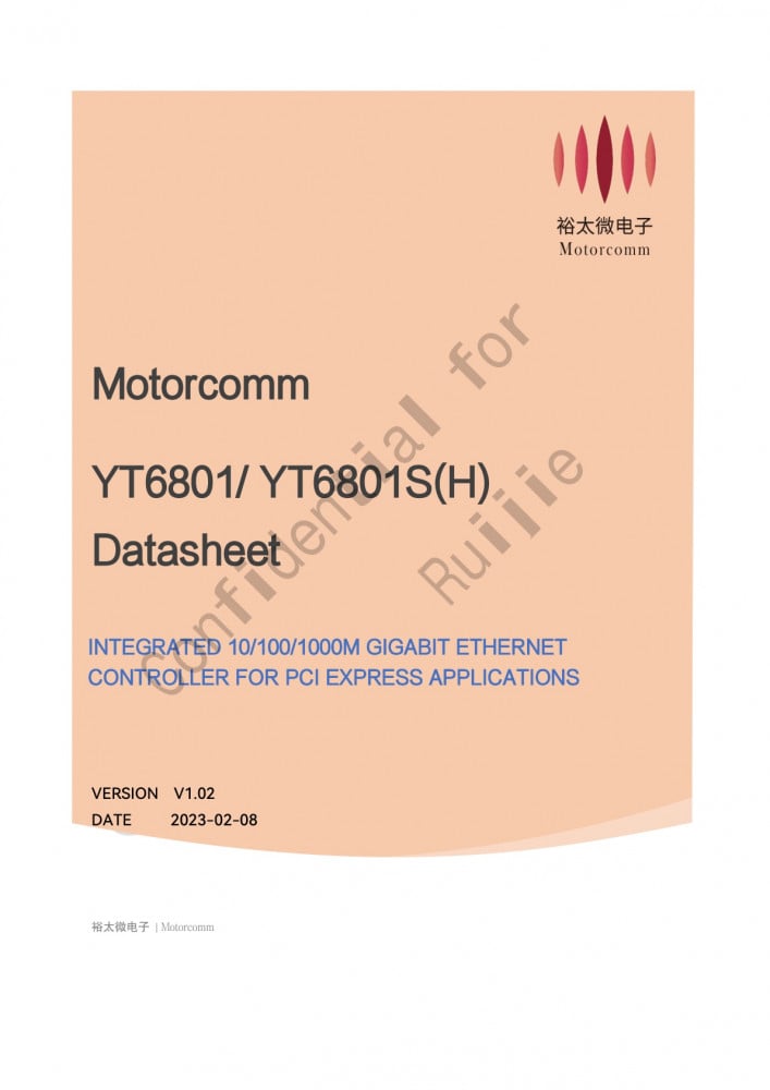 YT6801SH datasheet page 1