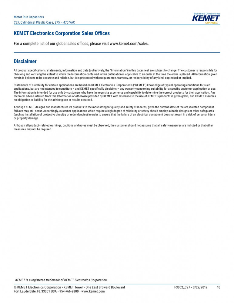 KEMET C27 datasheet page 10