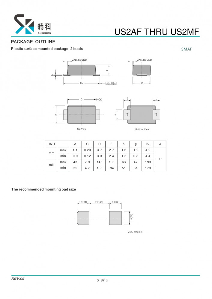 US2DF datasheet page 3