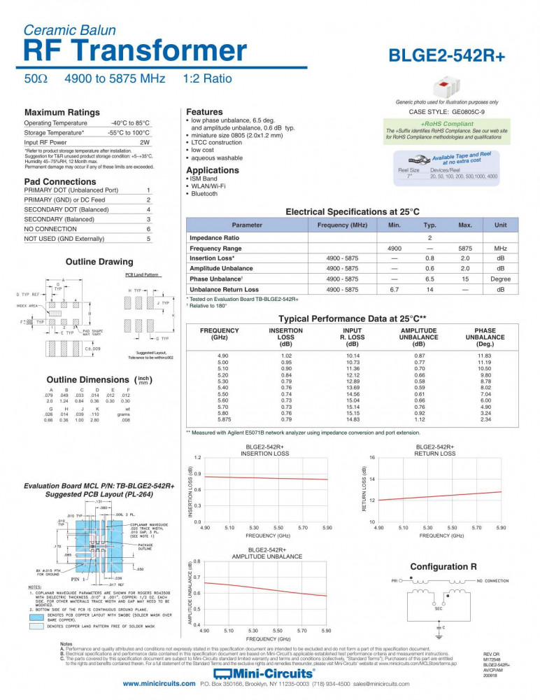 BLGE2-542R+ technical datasheet image