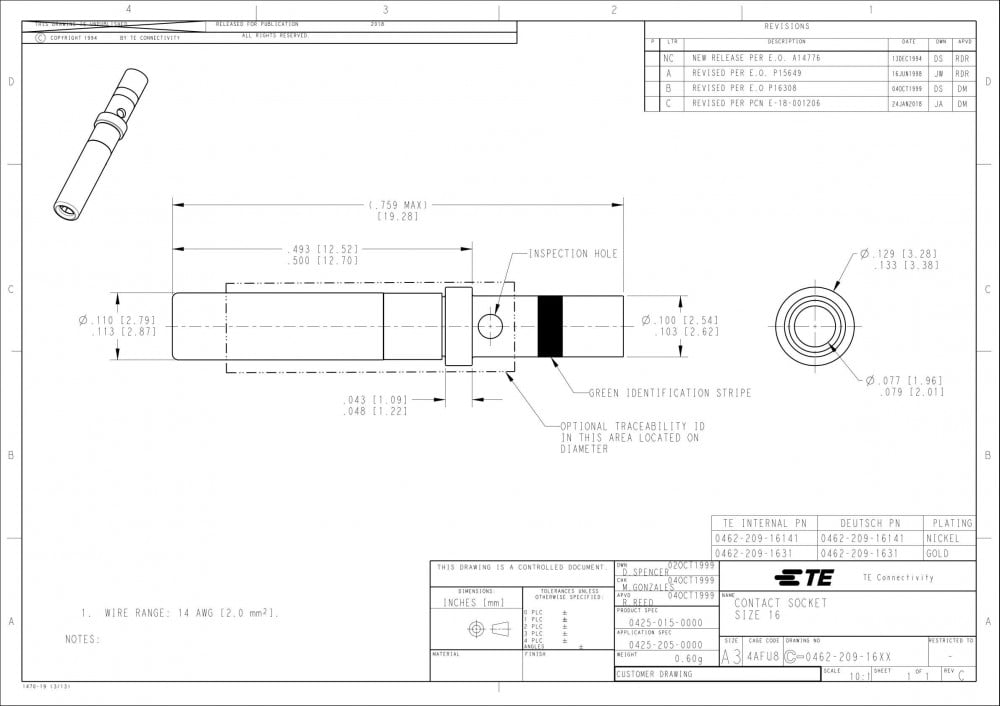 TE Connectivity 0462-209-1631 drawing preview