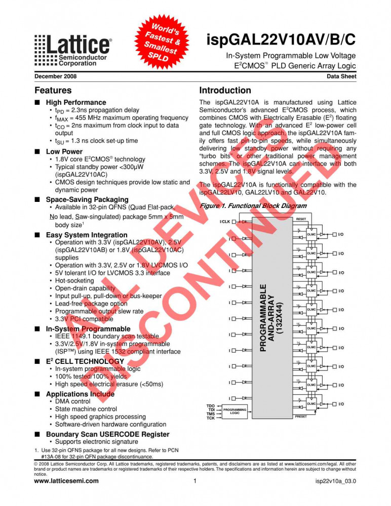 ISPGAL22V10AV-75LSN datasheet page 3