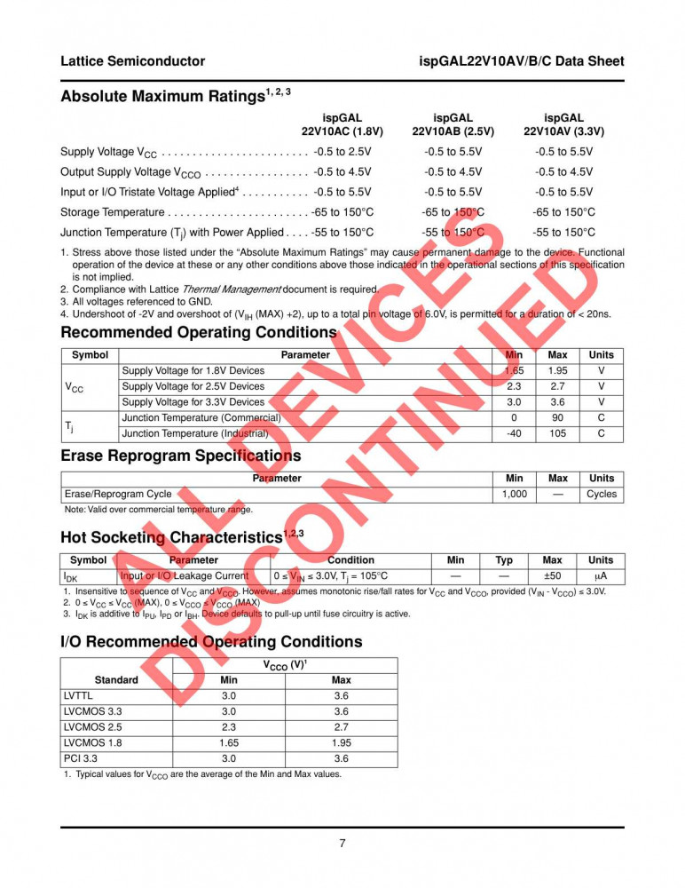 ISPGAL22V10AV-75LSN datasheet page 9