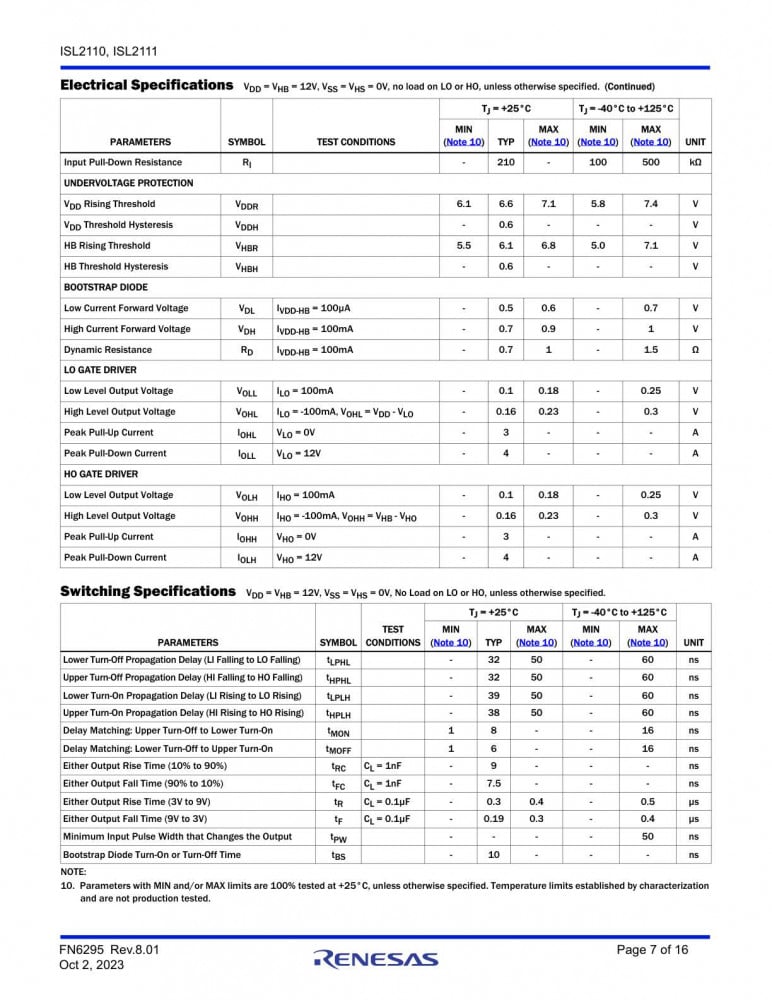 ISL2111BR4Z datasheet page 7