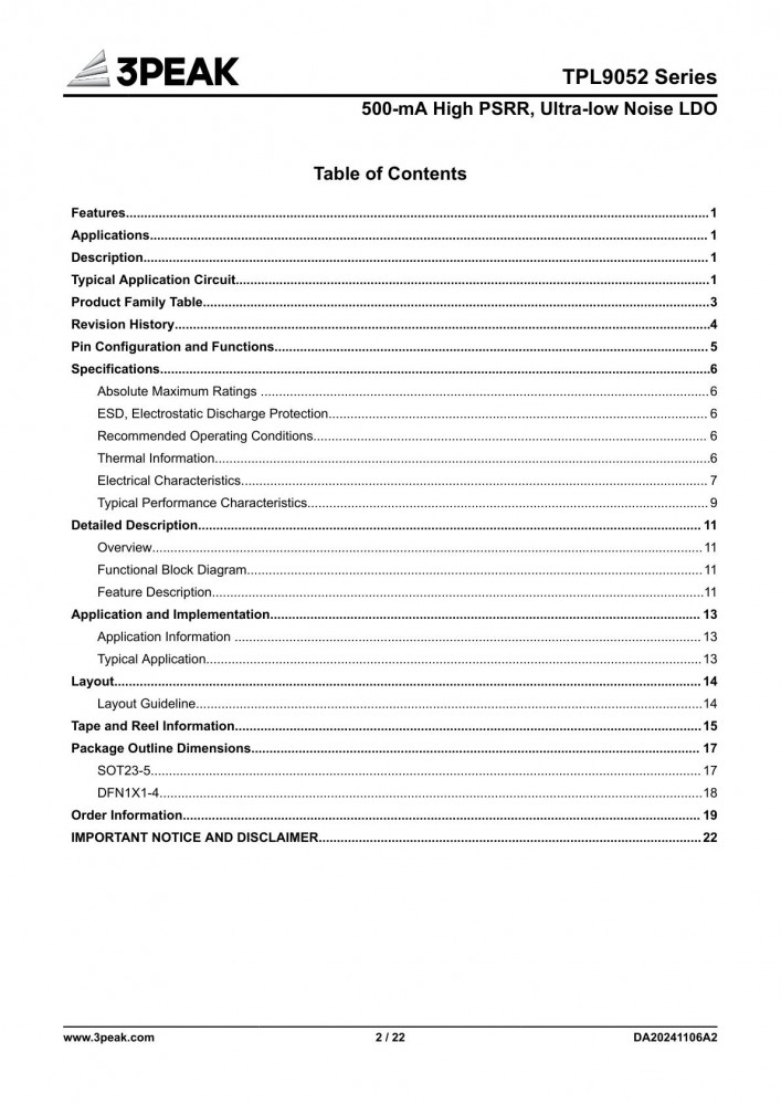 TPL9052 datasheet page 2
