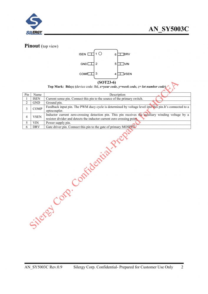 SY5003CABC datasheet page 2