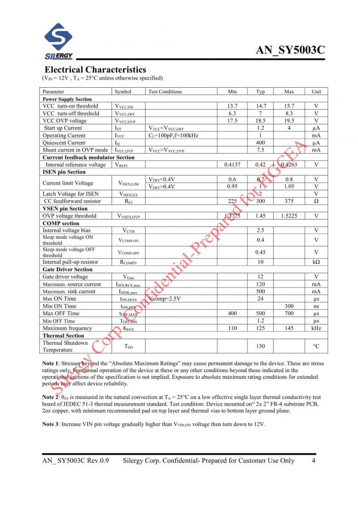 SY5003CABC datasheet page 4