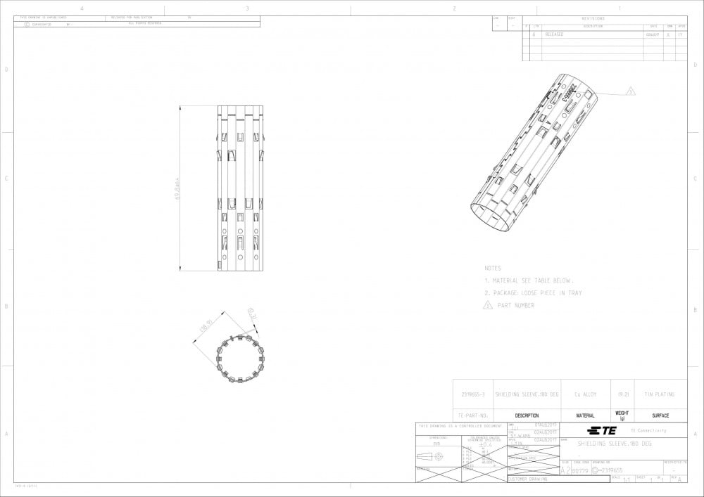 TE Connectivity 2319655-3 technical drawing preview