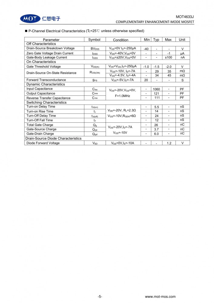 MOT4633J datasheet page 5