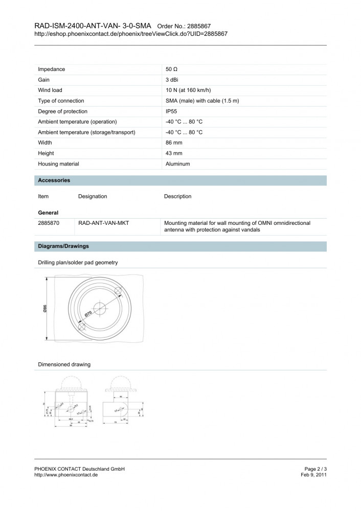 Phoenix Contact 2885867 technical document page 2